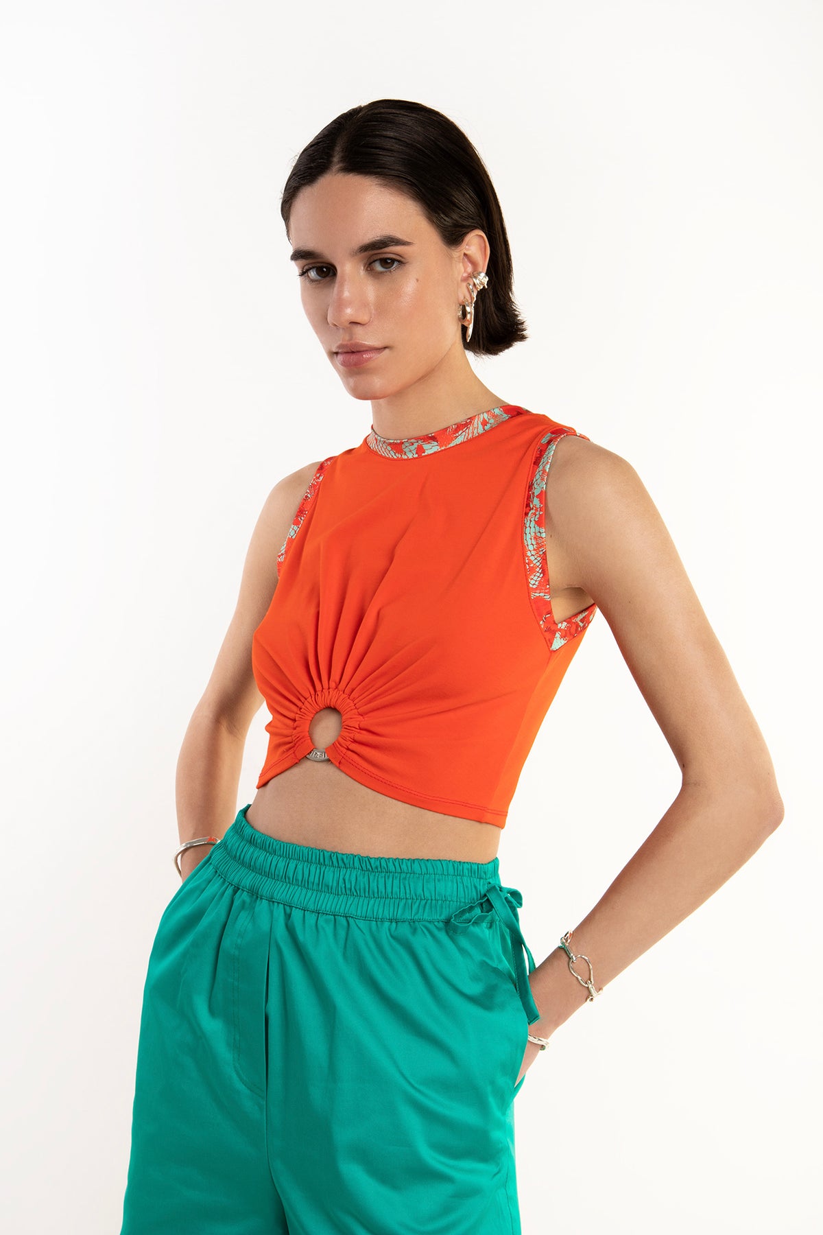 SABRINA CROP TOP - FIRE SNAKECHARM | Nerida World